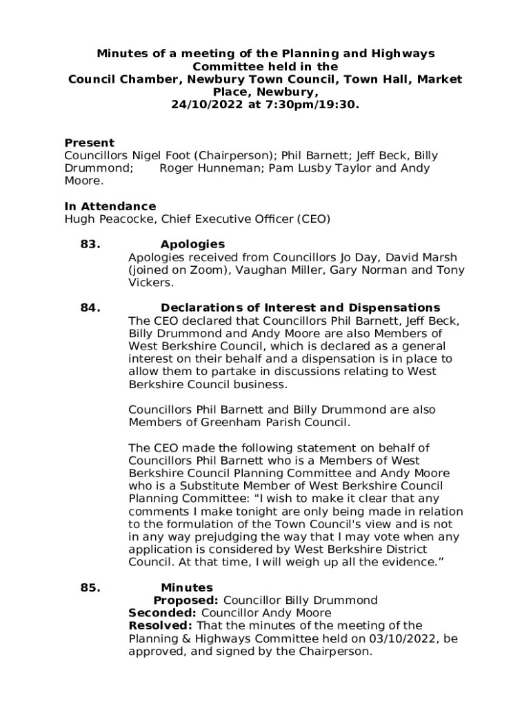 Planning and Highways - The Council Doc Template | pdfFiller