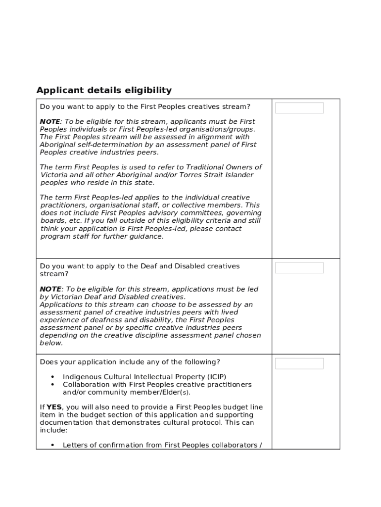 APPLICATION DRAFTING TOOL TEMPLATE How to use ... - creative vic gov Doc Template | pdfFiller