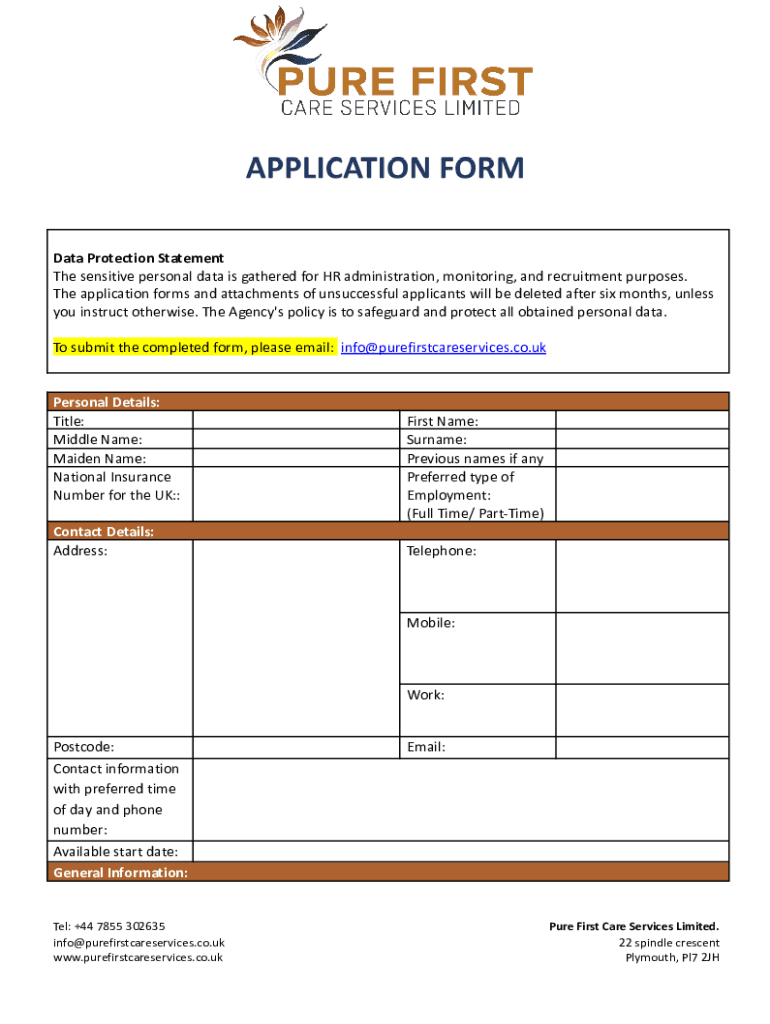 Fillable Online Candidate data protection statement Fax Email Print - pdfFiller