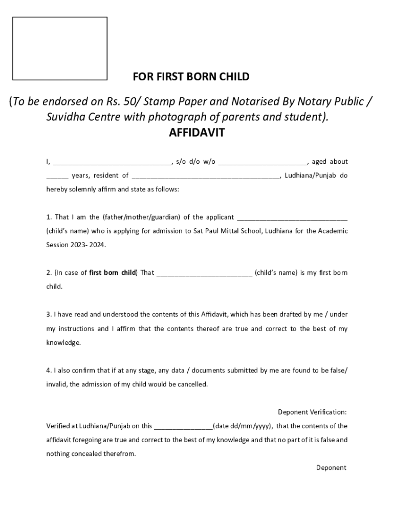 Fillable Online Notarized Affidavit of Birth Information Fax Email ...