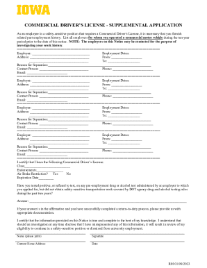 Fillable Online Commercial Driver's LicenseSupplemental Application Fax ...