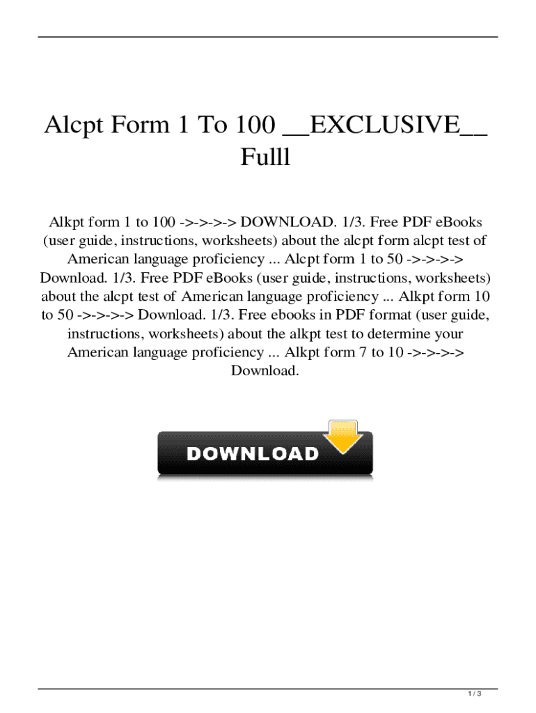 Fillable Online Alcpt form 1 to 100 free download: Fill out & sign ...