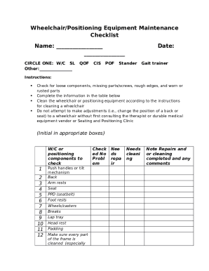 The Wheelchair Maintenance Checklist You Didn't Know ... Doc Template ...