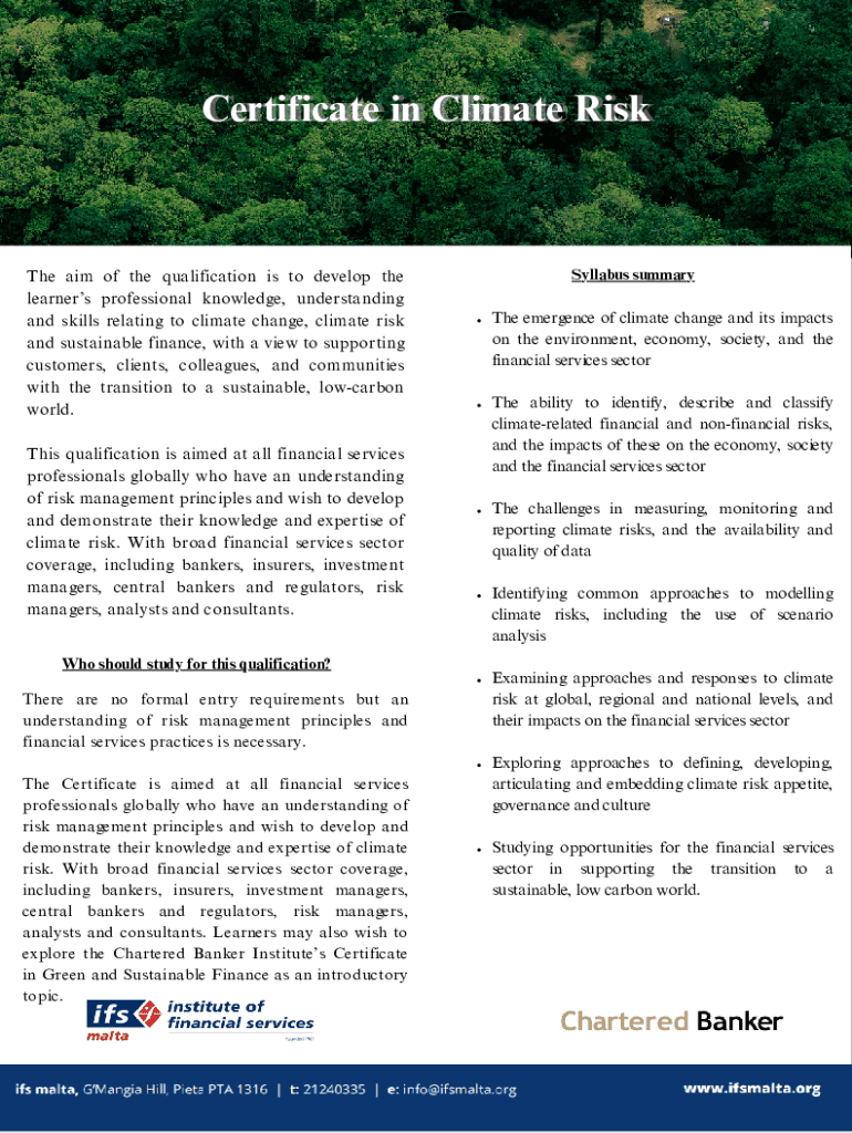 Fillable Online Certificate In Climate And Investing (CCI): A Complete ...