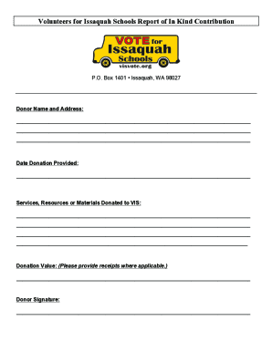 Fillable Online VIS In Kind Contribution Form R22 Fax Email Print ...