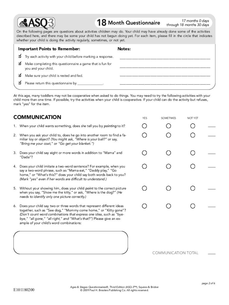 Fillable Online 18 month questionnaire ASQ-3 BE Av. 1 1.15 1 .pdf - 17 ...