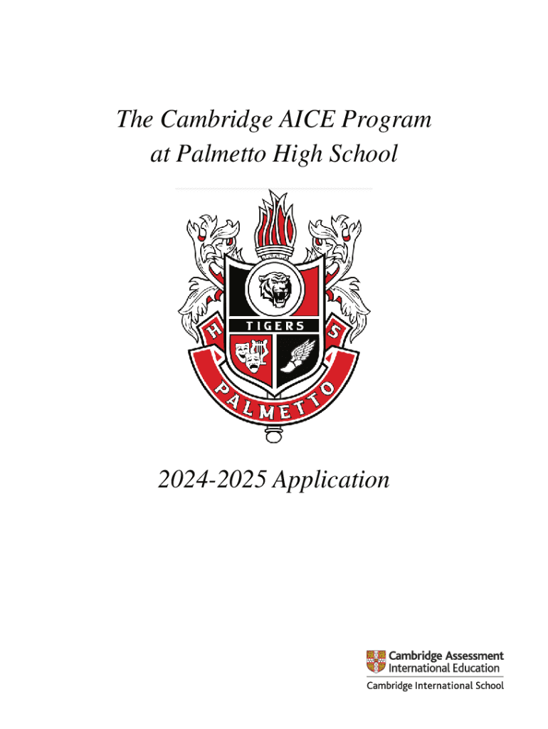 Fillable Online 2024 Cambridge AICE Student Worksheet Palmetto Ridge ...