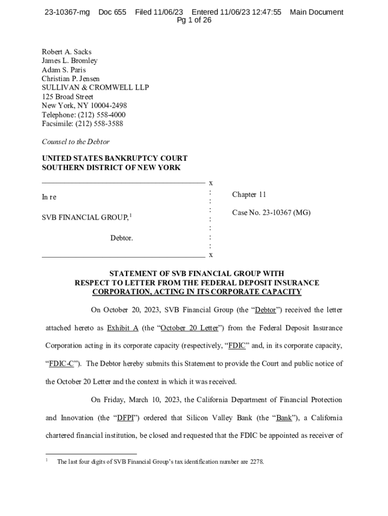 Fillable Online SVBFG - Statement re FDIC-C Denial Letter 4885-5656 ...