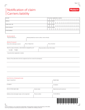 Fillable Online carrier legal liability claim form Fax Email Print ...
