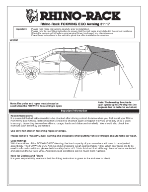 Fillable Online Rhino-Rack Roof Racks & Cargo Carriers Installation ...