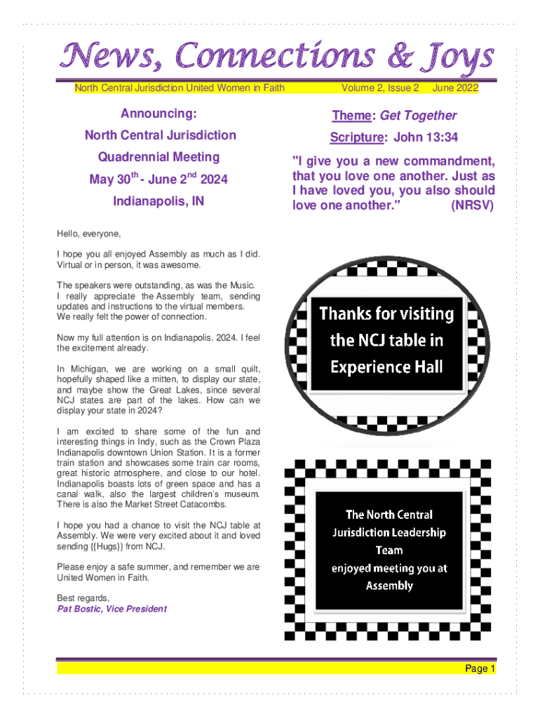 Fillable Online News, Connections & Joys Fax Email Print - pdfFiller