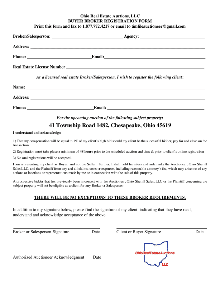 Fillable Online Fillable Online OREA BUYER BROKER REGISTRATION FORM ... Fax Email Print - pdfFiller