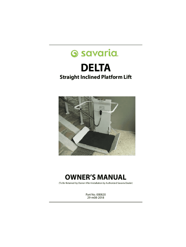 Fillable Online DELTA Straight Inclined Platform Lift Planning Guide ...