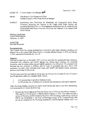 Fillable Online Solid-Waste-Rates-Memo Fax Email Print - pdfFiller