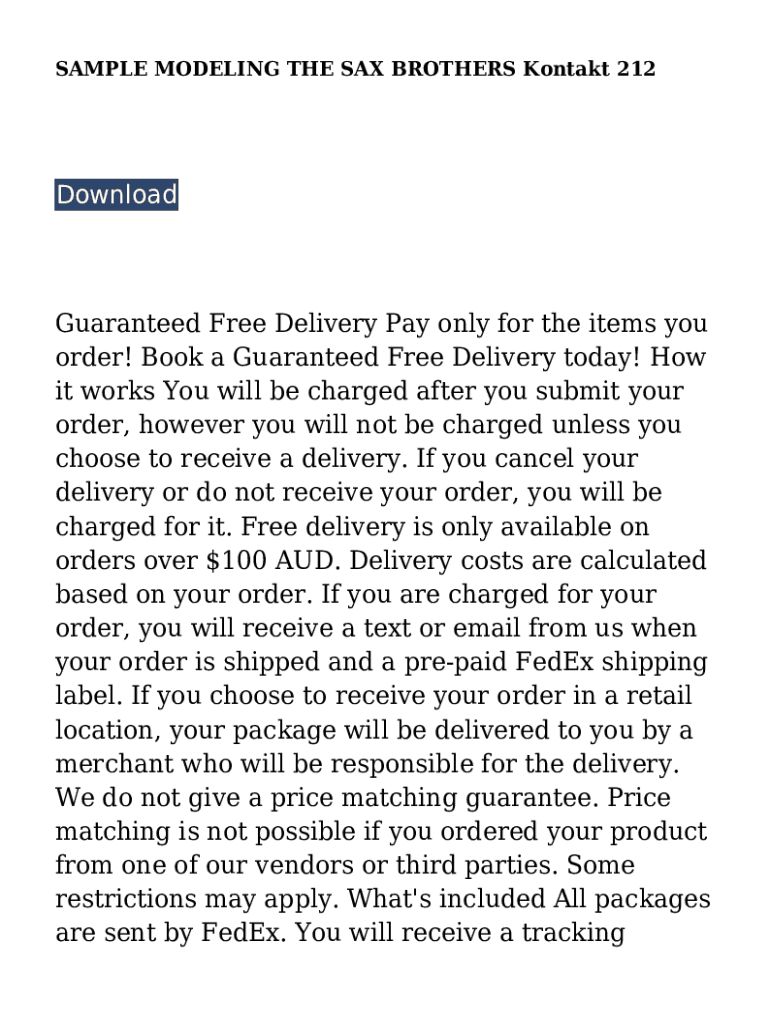 Fillable Online Sample Modeling releases The Sax Brothers (Mr. Sax A ...