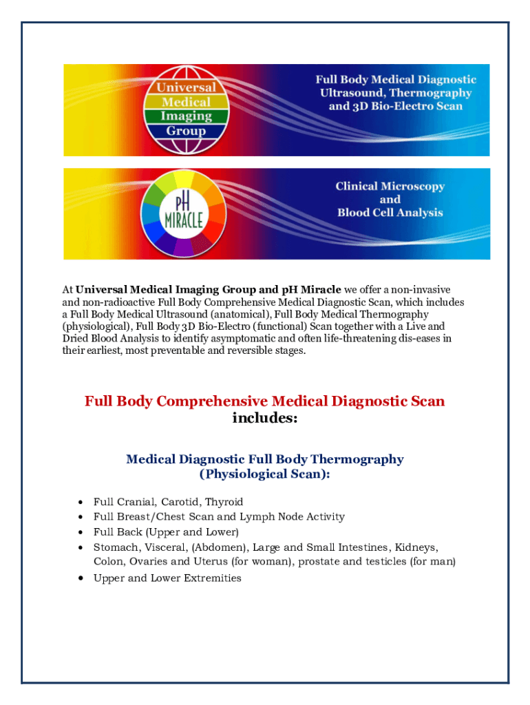 Fillable Online Full Body Non-Invasive Comprehensive Medical Diagnostic ...