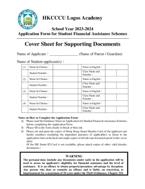 Fillable Online Cover Sheet for Supporting Documents Fax Email Print ...