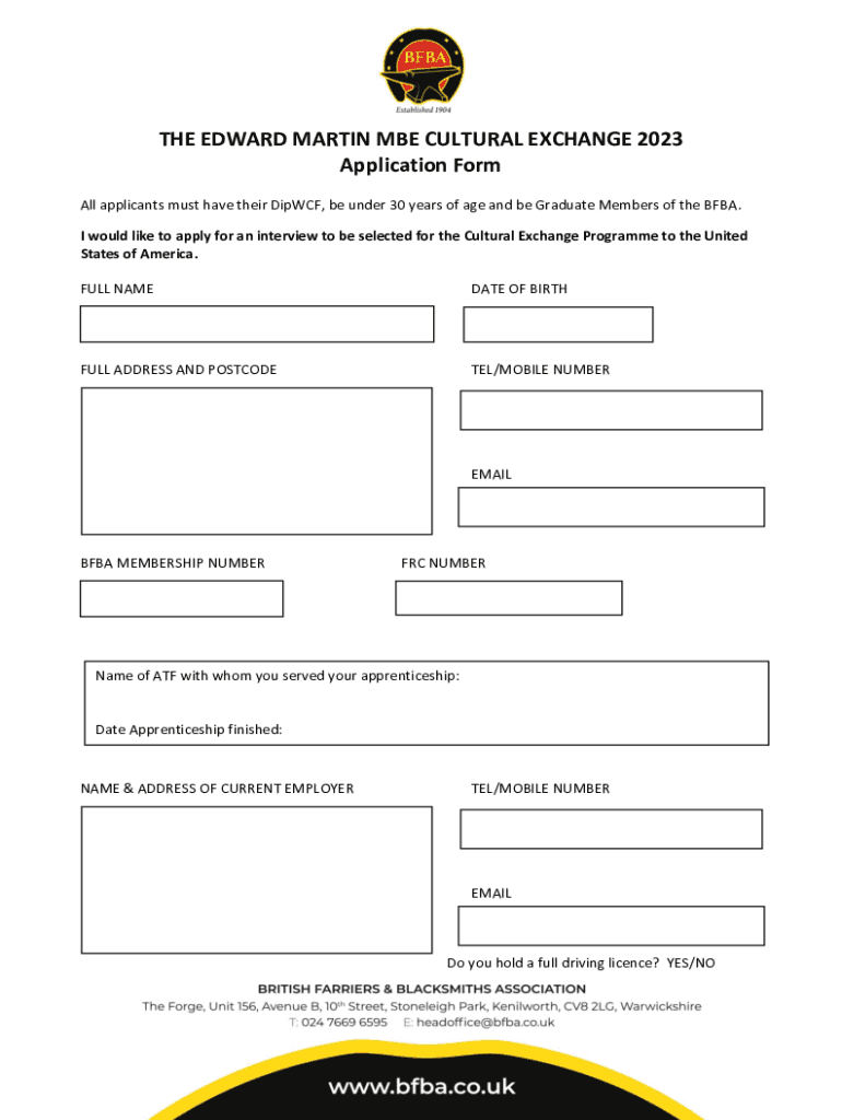 Fillable Online Cultural-Exchange-Application-Form-2023. ... Fax Email Print - pdfFiller