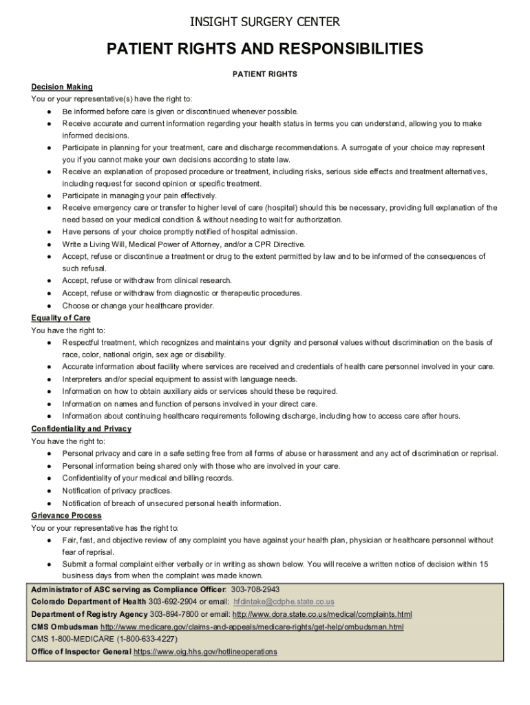 Fillable Online FORM - Patient Rights and Responsibilites ENGLISH.docx ...