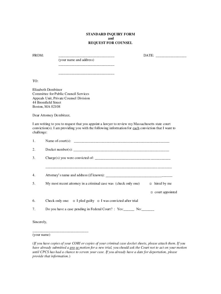 Fillable Online standard inquiry form Fax Email Print - pdfFiller