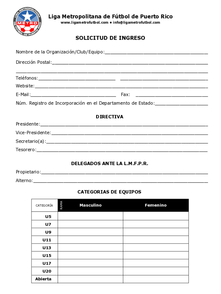 Fillable Online solicitud de transferencia o pase de jugador Fax Email ...