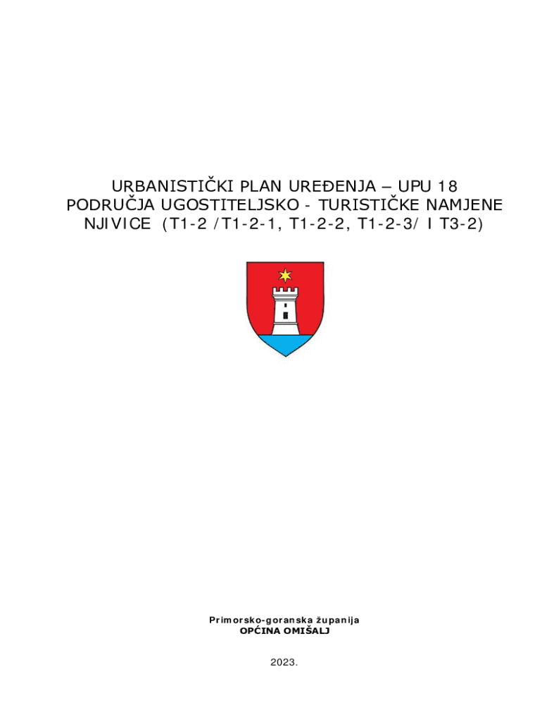Fillable Online urbanistiki plan ureenja upu 18 podruja ugostiteljsko ...