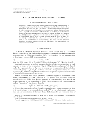 Fillable Online L-packets over strong real forms. 2020 Mathematics ...