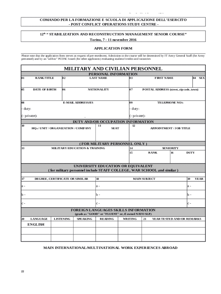 "14th Stabilization and Reconstruction Orientation Course ... Doc Template | pdfFiller