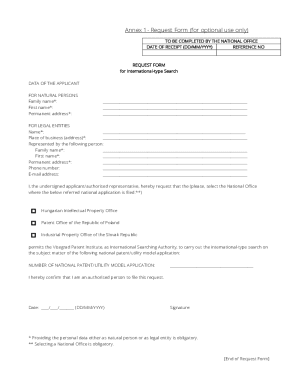 Fillable Online Annex 1- Request Form (for optional use only) Fax Email Print - pdfFiller