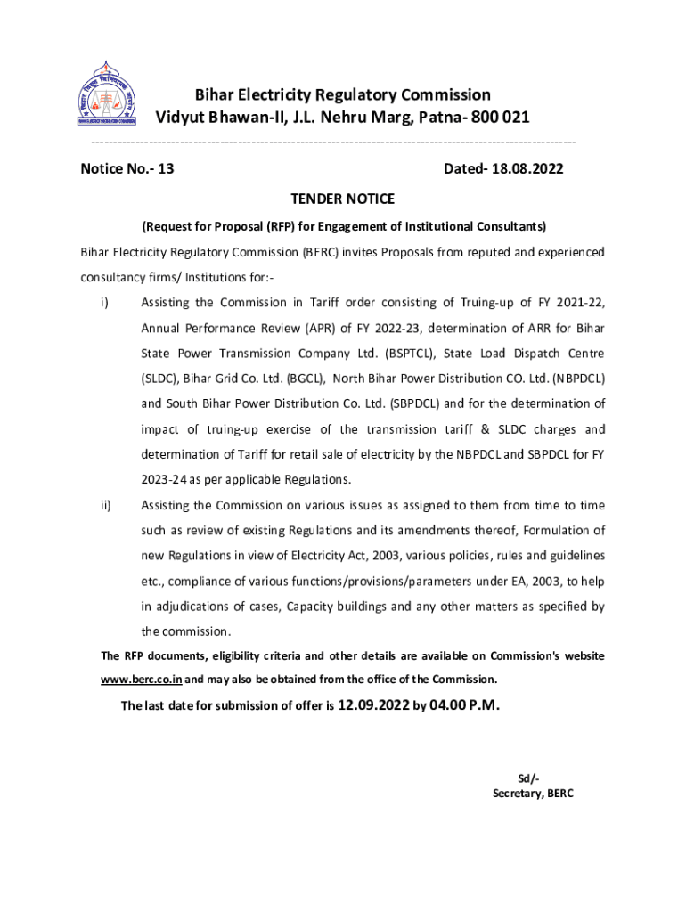 Fillable Online RFP clarification against Tender Notice No. 13 dated 18 ...