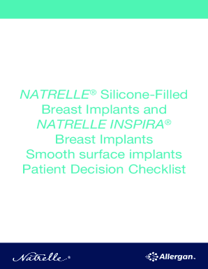 Fillable Online FILLED BREAST IMPLANTS AND NATRELLE INSPIRA ... Fax ...