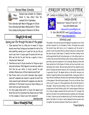 Fillable Online Revised Mass Schedule Fax Email Print - pdfFiller