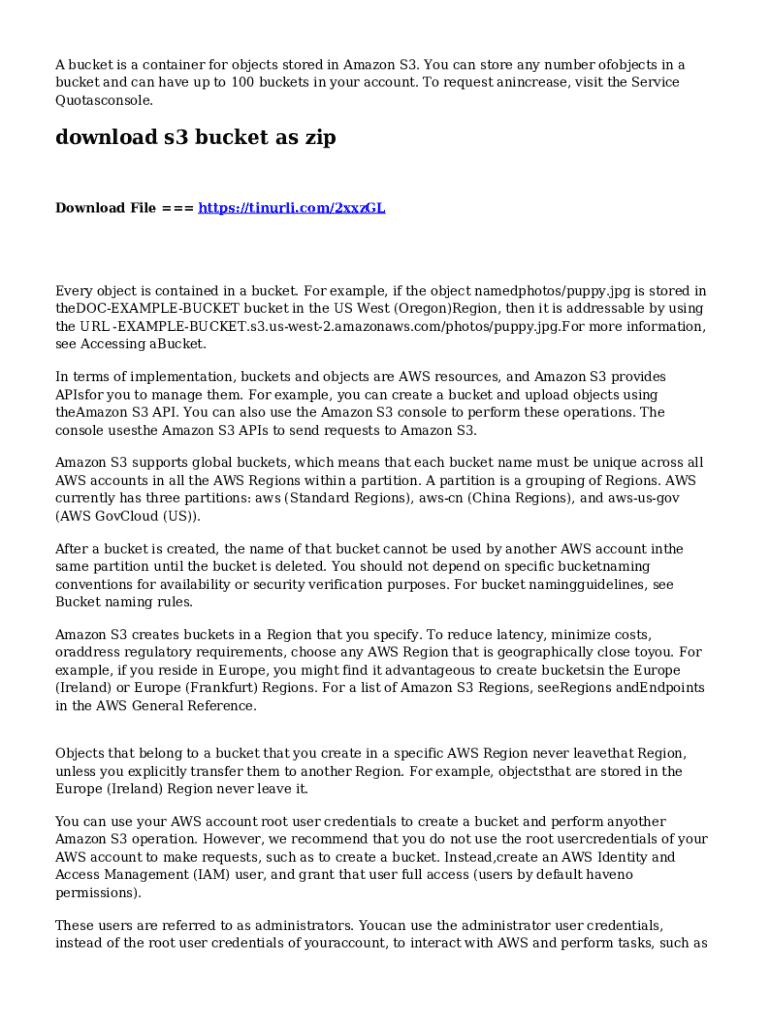 Fillable Online How to Create and Manage a Bucket in Amazon S3 Fax Email Print - pdfFiller