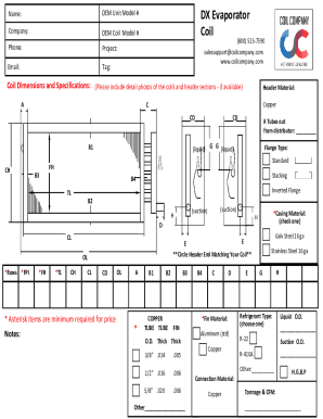 Fillable Online DX Evaporator Field Drawing. Dx Coil Field Drawing Fax ...