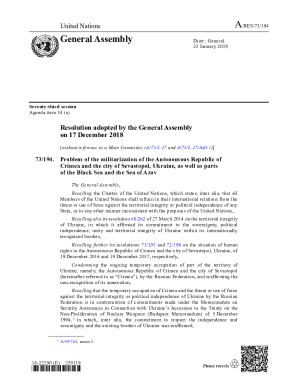 Fillable Online A/RES/73/194 General Assembly - Official Document ...