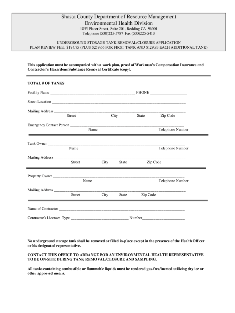 Fillable Online application for underground storage tank (ust) temporary ... Fax Email Print ...