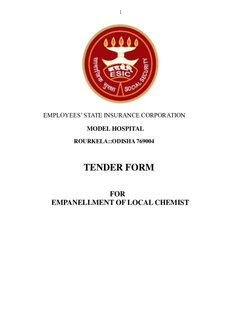 Fillable Online TENDER FORM Tender for Staff Car Fax Email Print - pdfFiller