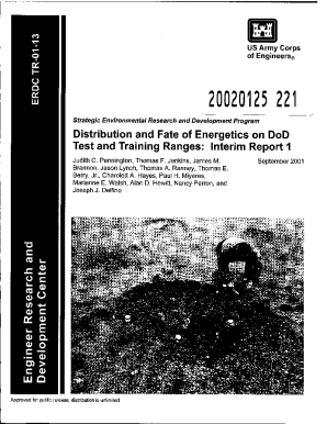 Fillable Online Distribution and Fate of Energetics on DoD Test and ...