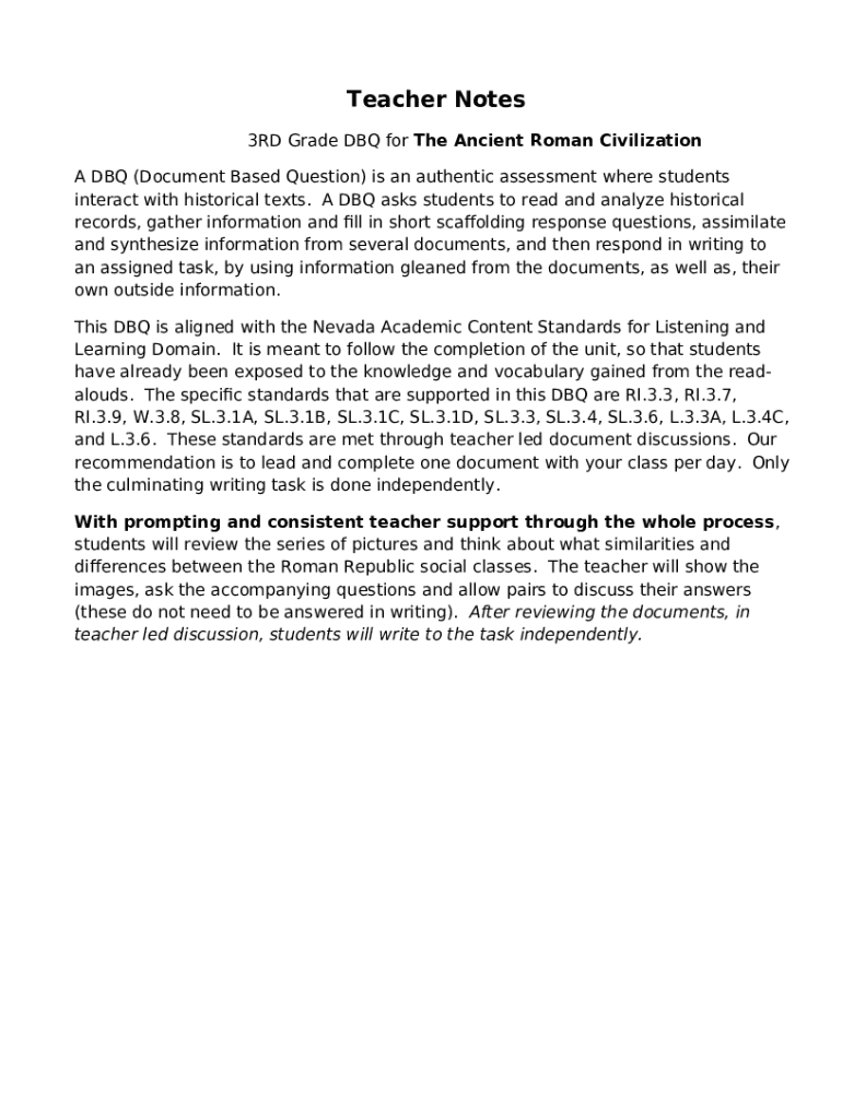 DBQ Ancient Rome Document Based Question Doc Template | pdfFiller