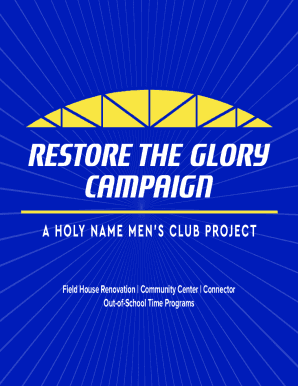 Fillable Online Restore the Glory - Holy Name Men's Club Fax Email ...