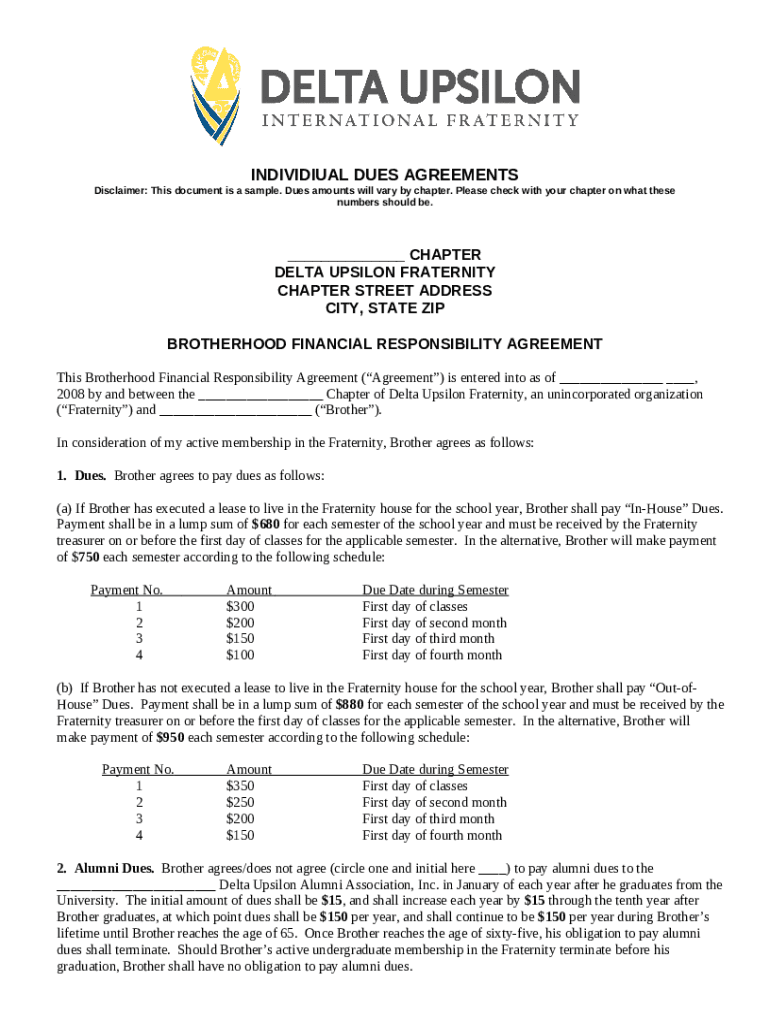 sample individiual dues agreements Doc Template Doc Template | pdfFiller