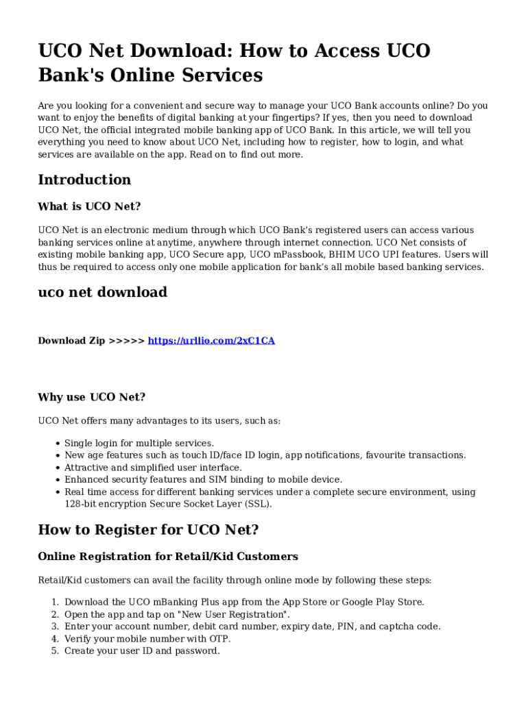 Fillable Online How to get my UCO bank statement online Fax Email Print - pdfFiller