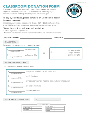 Fillable Online Classroom Donation Form Fax Email Print - pdfFiller
