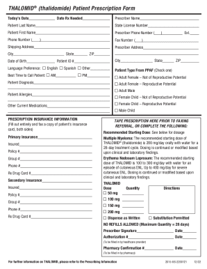 Fillable Online () Patient Prescription Form Fax Email Print - pdfFiller