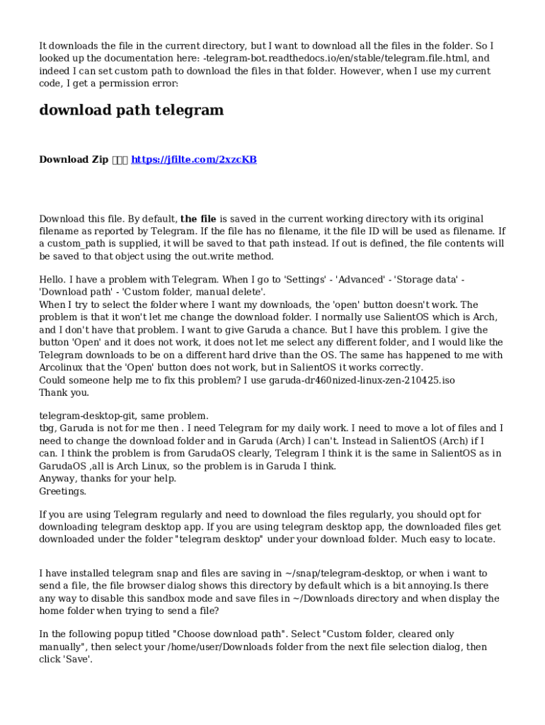 Fillable Online How to download all files from a telegram channel Fax ...