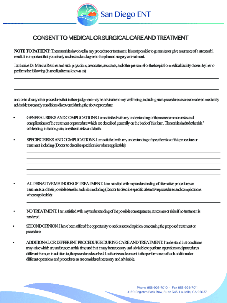 Fillable Online Association of Electronic Surgical Consent Forms With ...