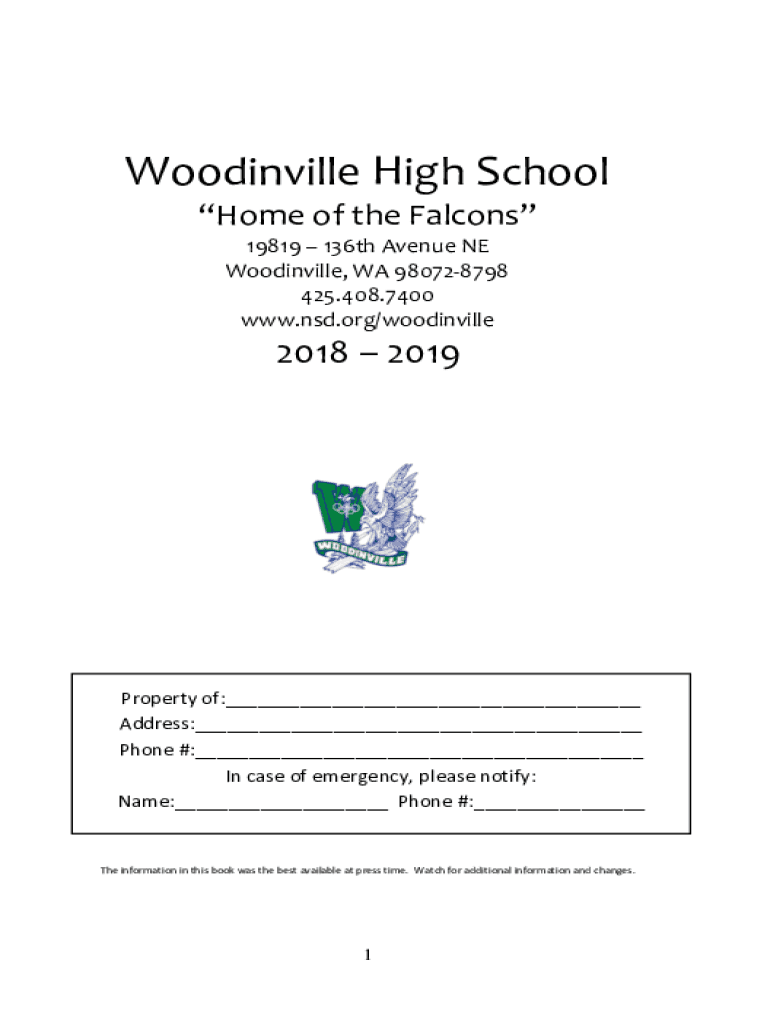 Fillable Online Woodinville High School - Northshore School District Fax Email Print - pdfFiller