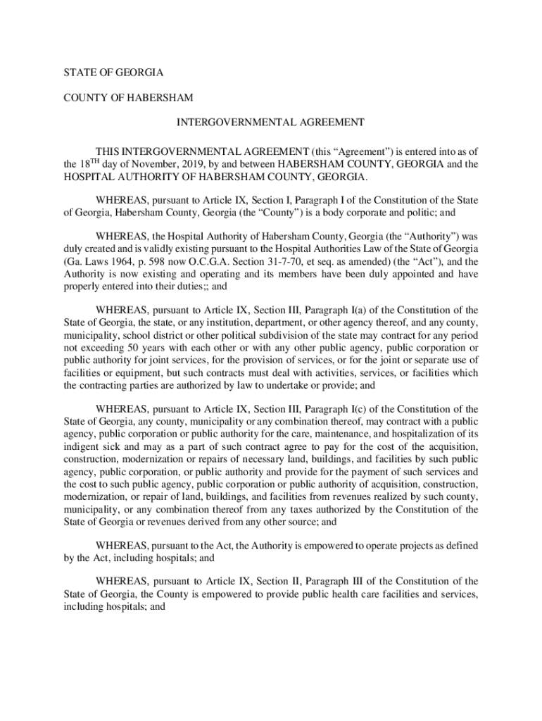 Fillable Online intergovernmental agreement for the use and ...
