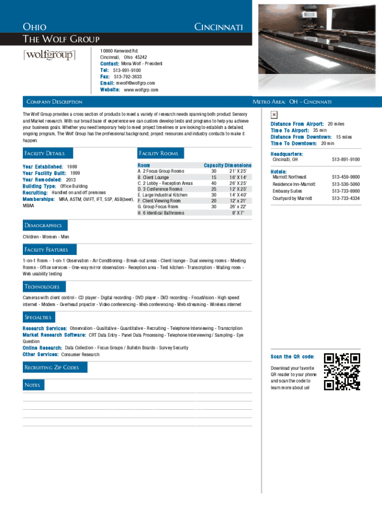 Fillable Online Wolf Group: Consumer & Sensory Research Fax Email Print ...