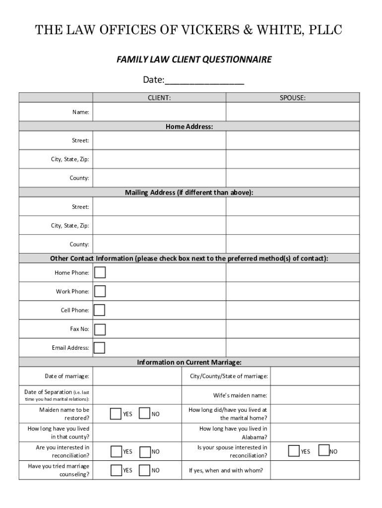 Fillable Online julie-j-austin-attorney-at-law-divorce-questionnaire ...
